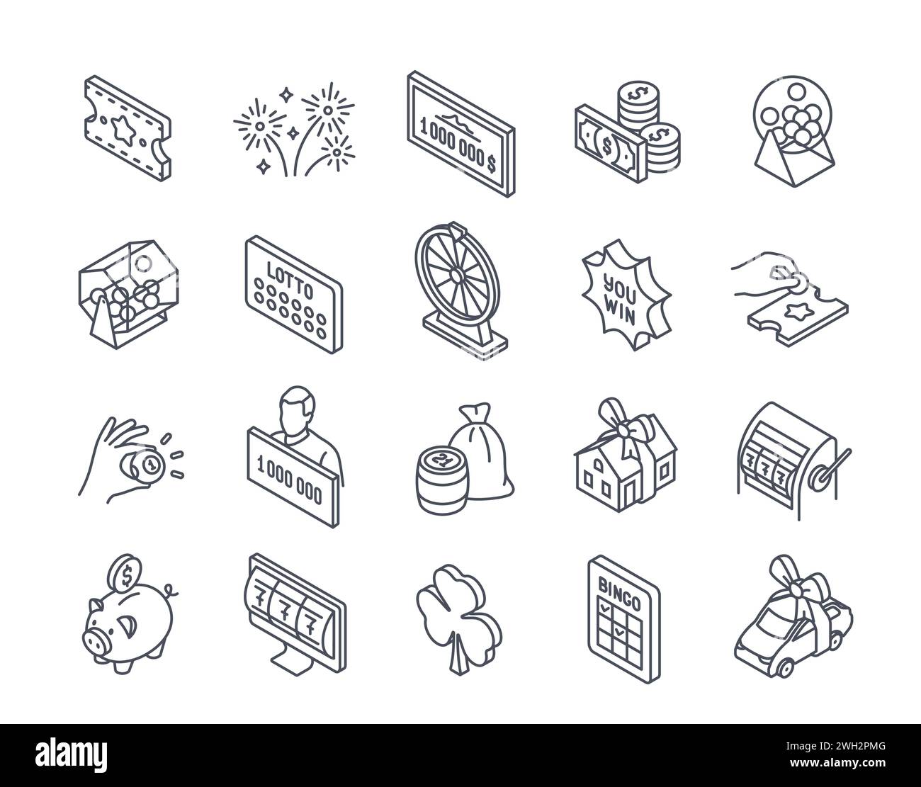 Vector Set of lottery related linear icons Stock Vector Image & Art - Alamy