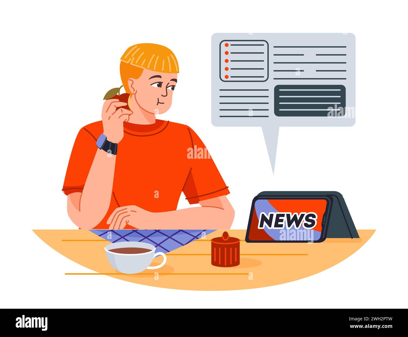 Person reading news vector concept Stock Vector Image & Art - Alamy