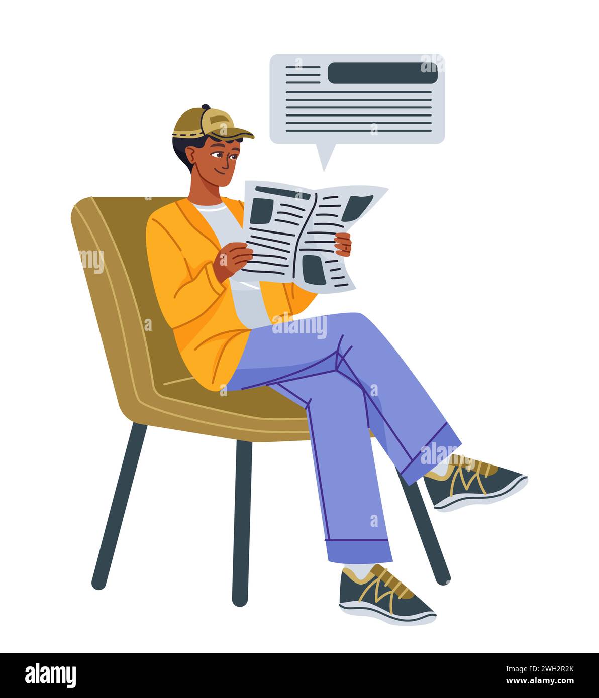 Person reading news vector concept Stock Vector Image & Art - Alamy