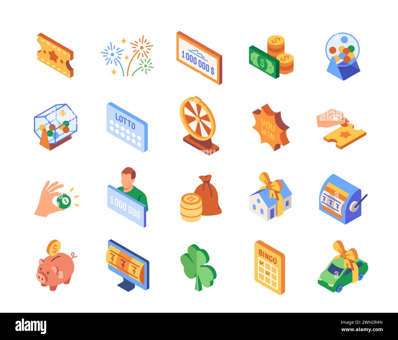 Vector Set of lottery related colorful icons Stock Vector Image & Art ...