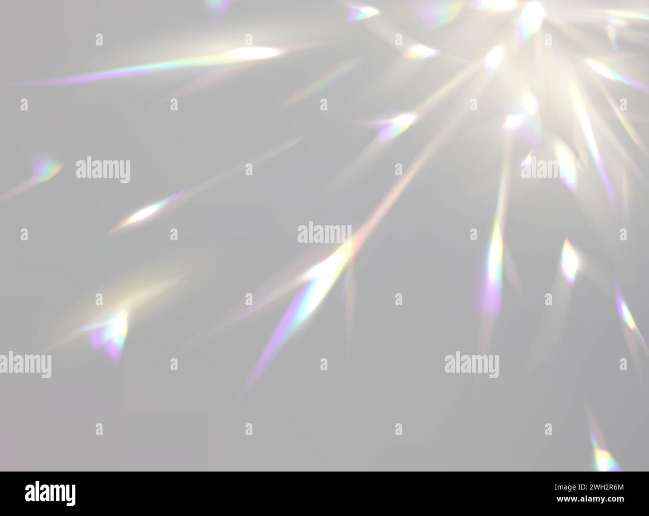 Prism light overlay with rainbow light effect, transparent flares of crystal diamond, vector ...