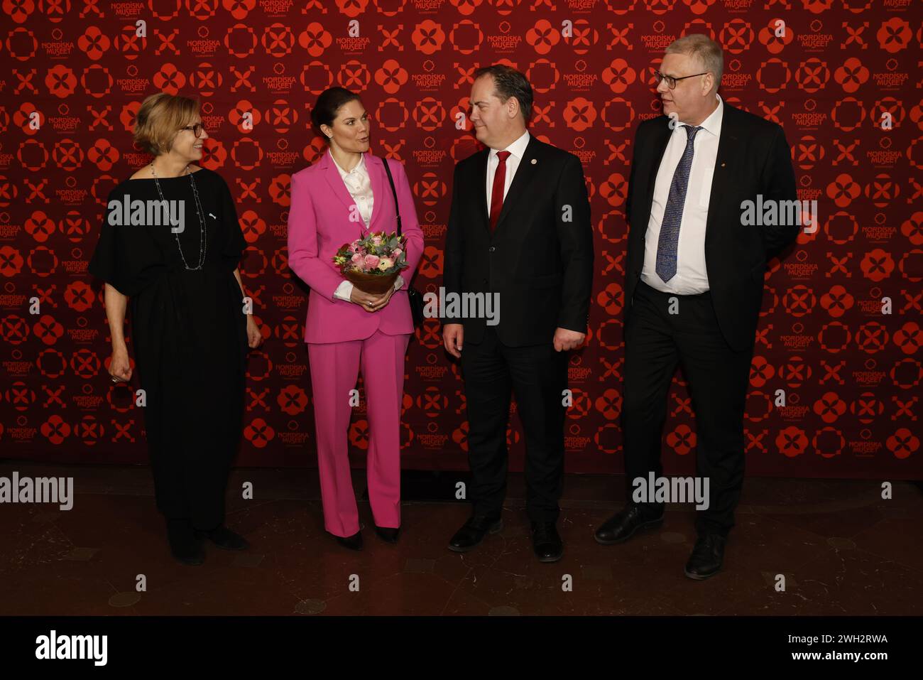 STOCKHOLM, SWEDEN 20240207Crown Princess Victoria is received by (L-R ...