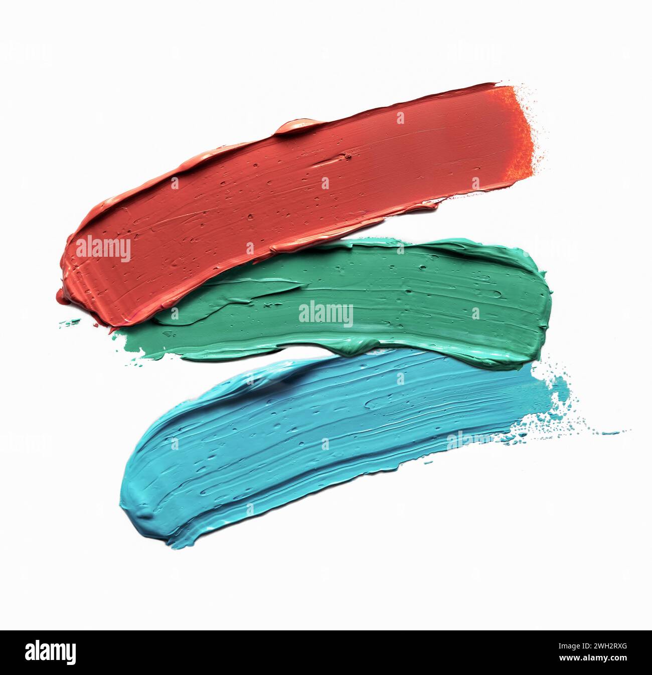 Creative abstract background with three paint strokes. Paint smudges on ...