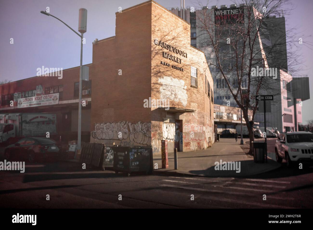 The Whitney Museum rises behind the Gansevoort Market in the ...