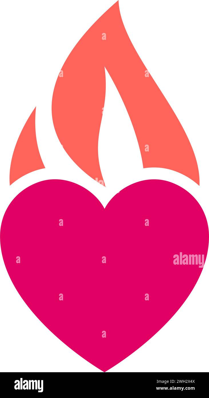 Fire flame icon, hot heart symbol, vector illustration Stock Vector ...