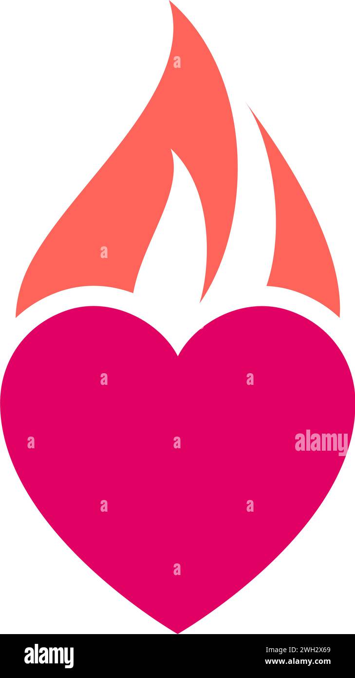 Fire flame icon, hot heart symbol, vector illustration Stock Vector ...