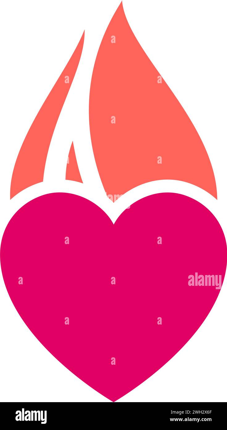 Fire flame icon, hot heart symbol, vector illustration Stock Vector ...