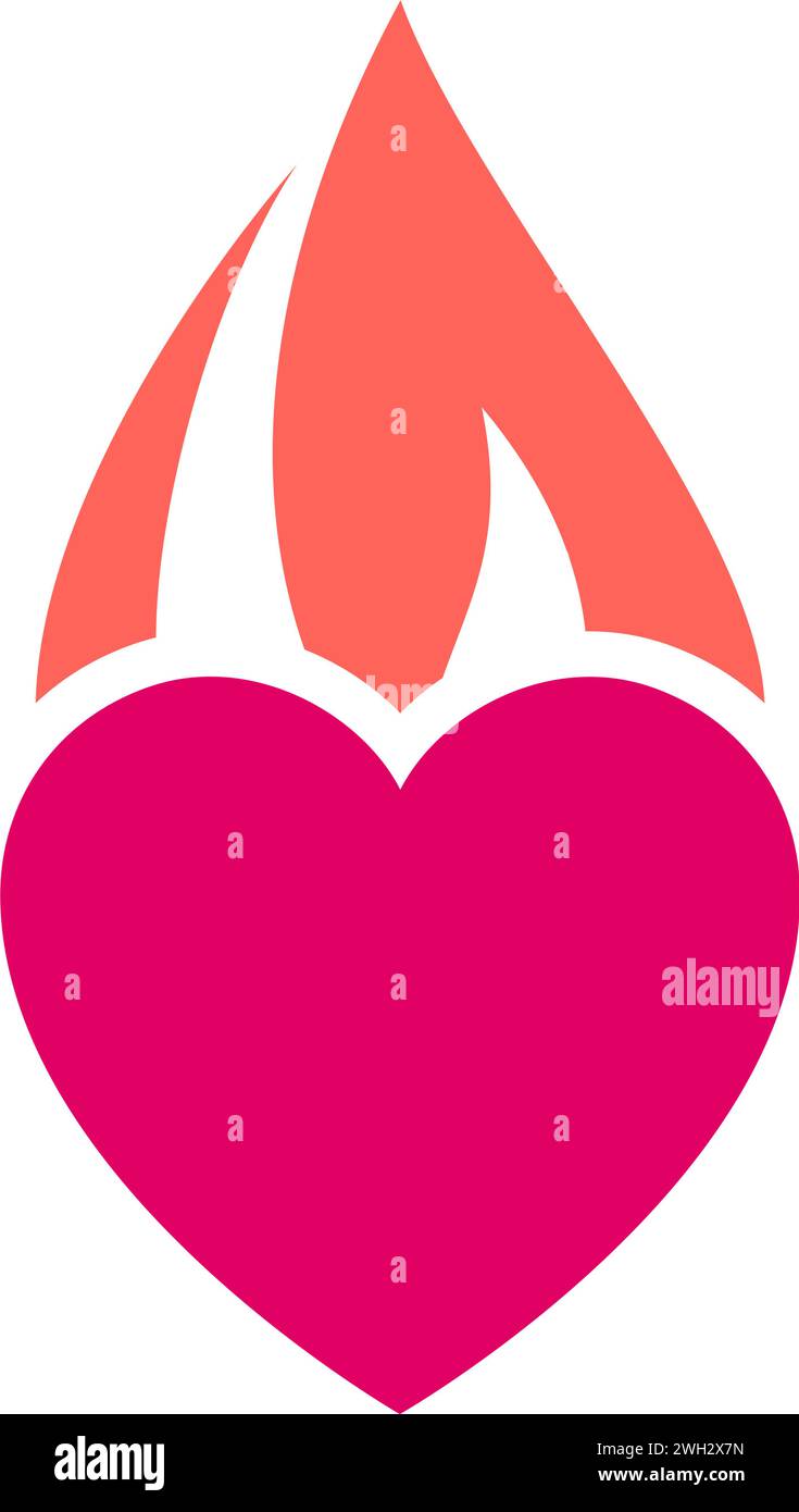 Fire flame icon, hot heart symbol, vector illustration Stock Vector ...