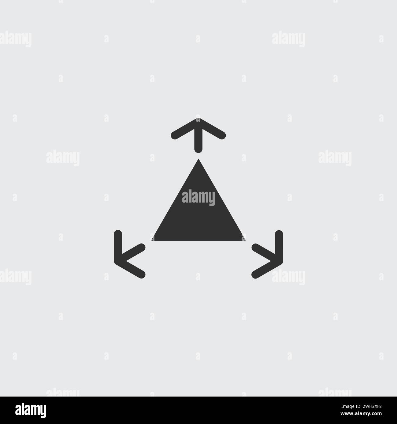 Triangle Triple Arrows out icon. Geometric Triangle with Arrows. Stock ...