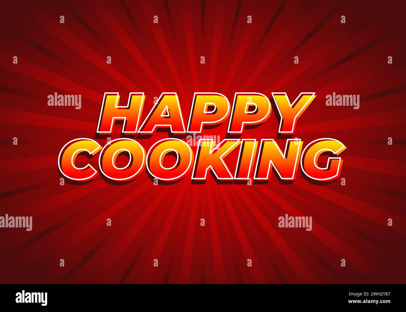 Happy cooking. Text effect design in 3D look. Eye catching color Stock ...