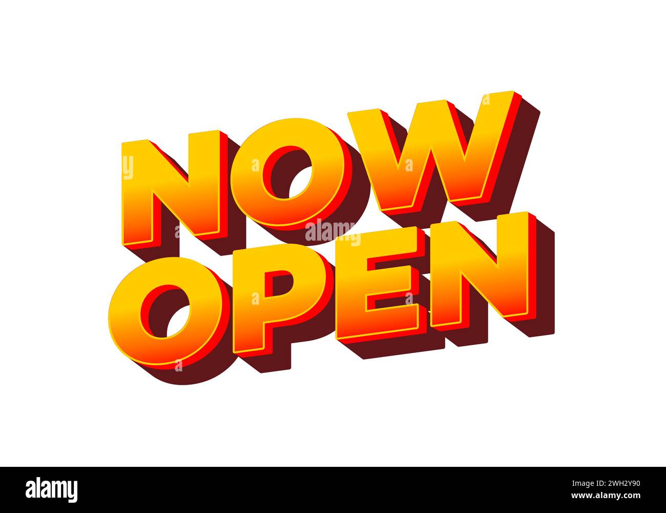Now open. Text effect design in 3d look with eye catching colors Stock ...