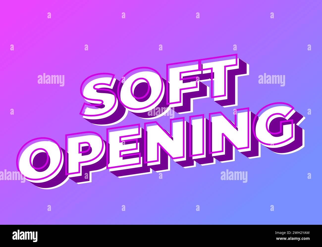 Soft opening. Text effect design in 3D look and eye catching colors ...