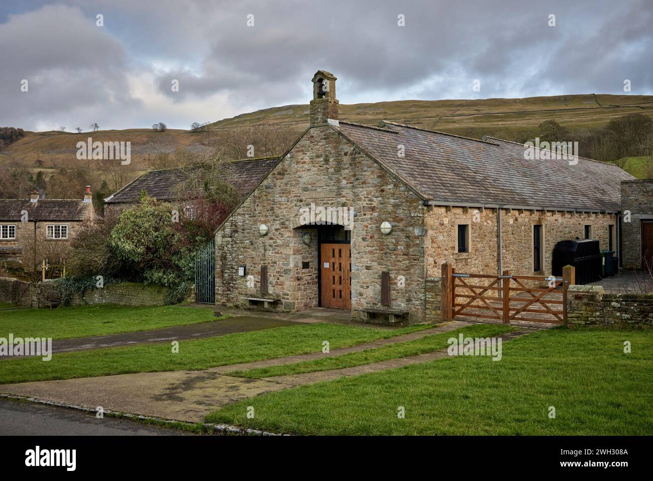 Three quarter view of The village hall built in 1999 in West Burton ...