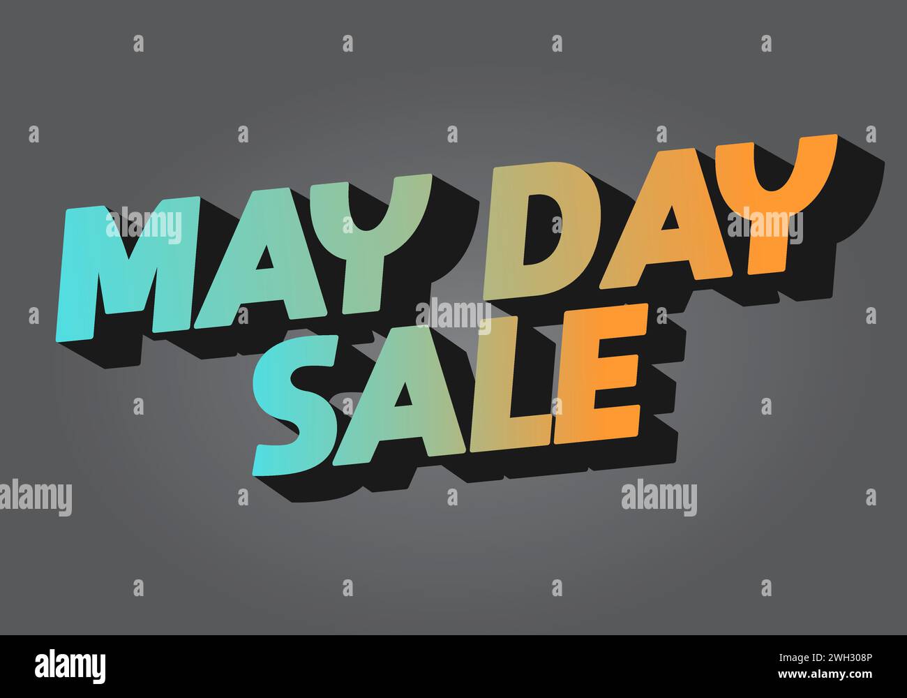 May day sale. Text effect design in 3D look effect with eye catching ...