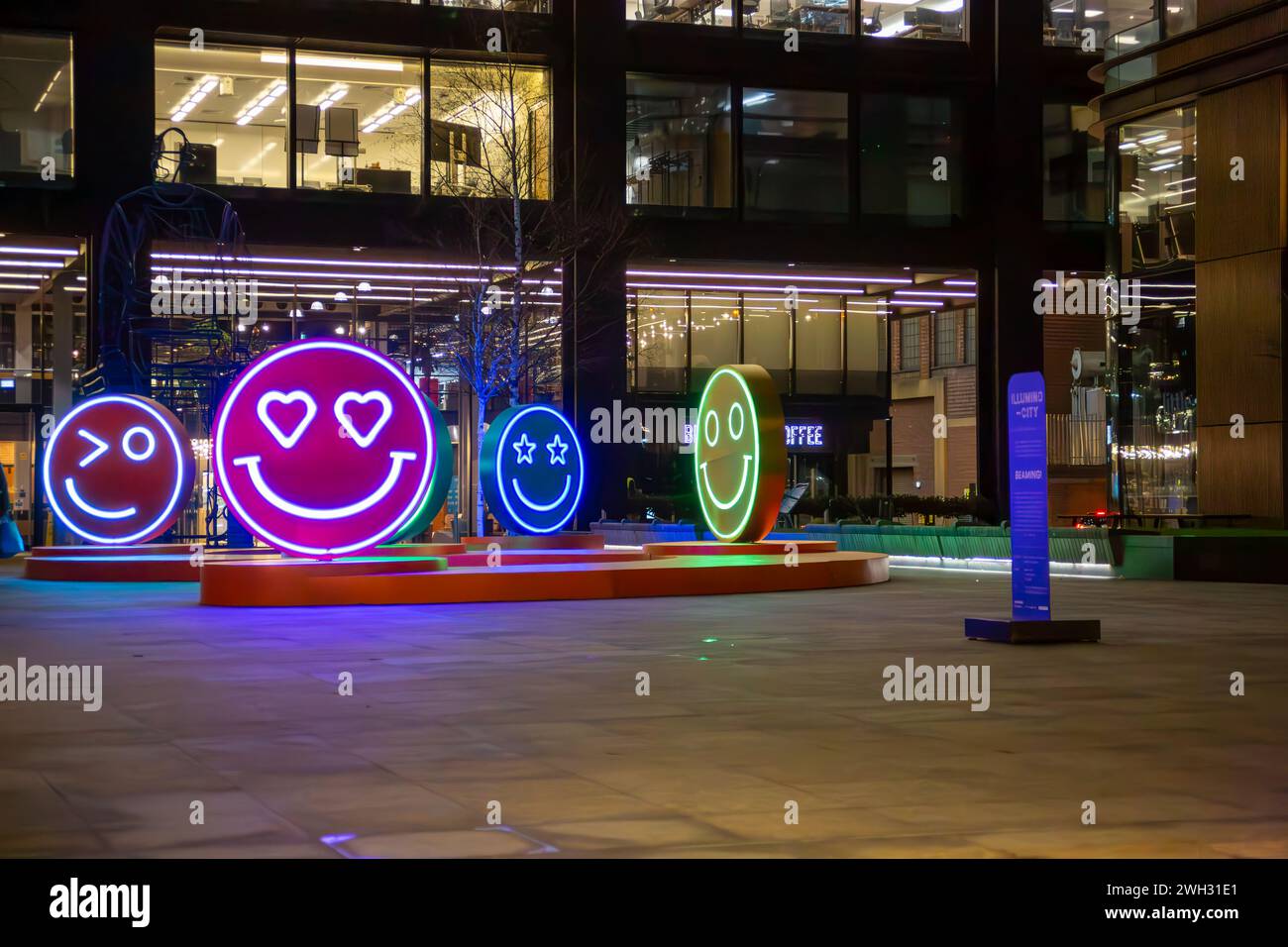 Smiley faces at IlluminoCity: Beaming, Principal Place, Spitalfields ...