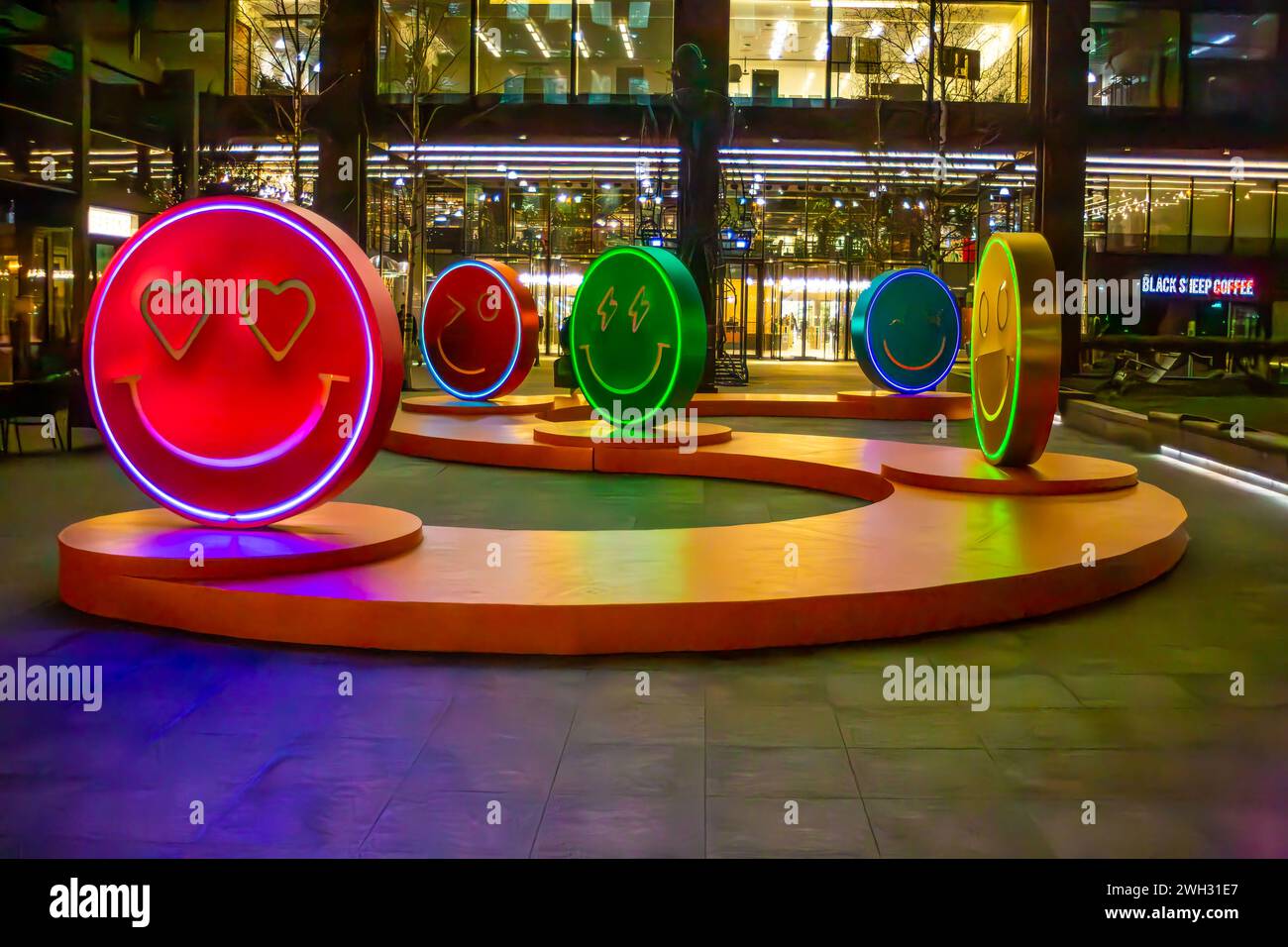 Smiley faces at IlluminoCity: Beaming, Principal Place, Spitalfields ...