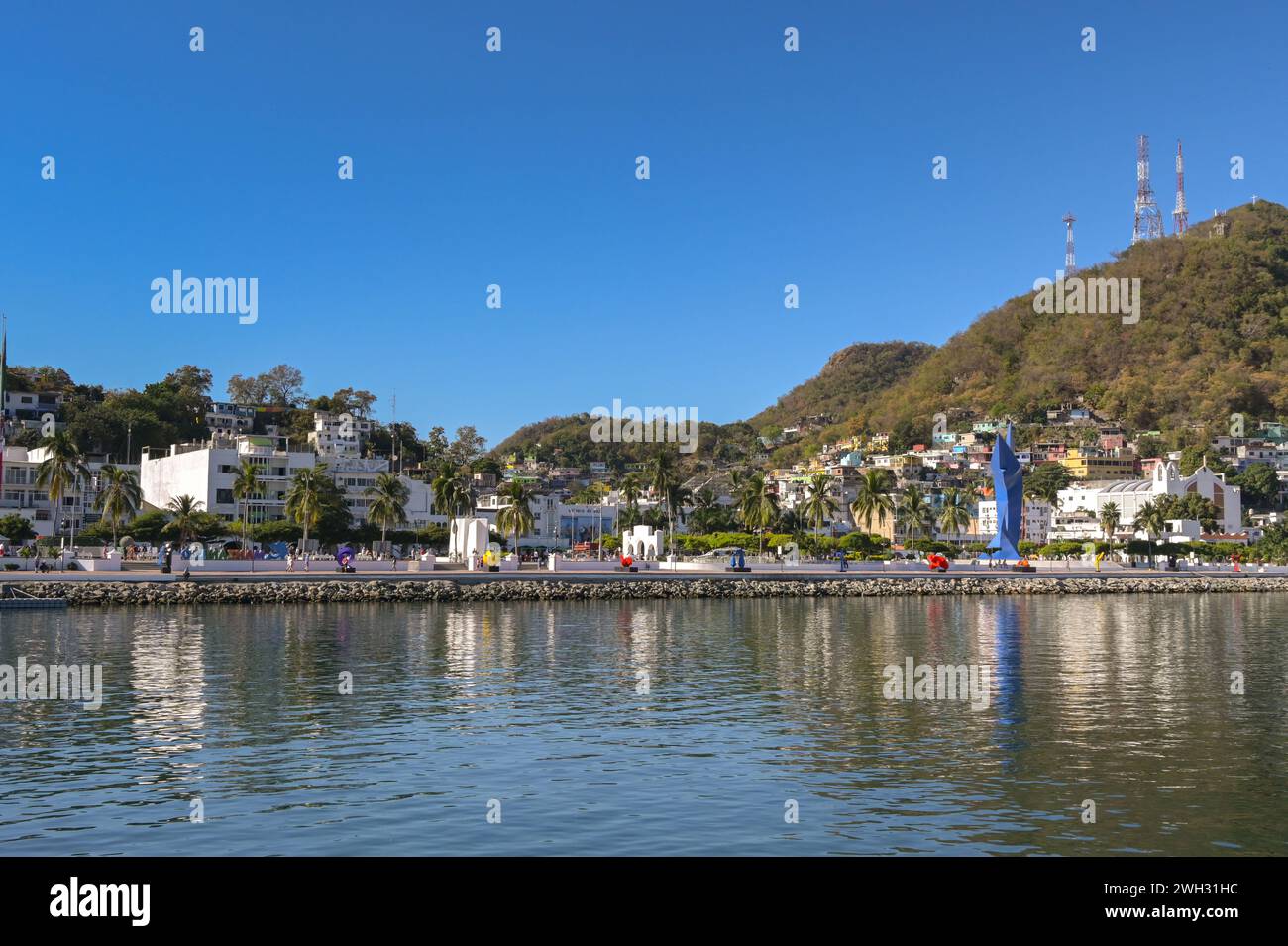 Manzanillo, Mexico - 16 January 2024: Scenic landscape view of the city ...