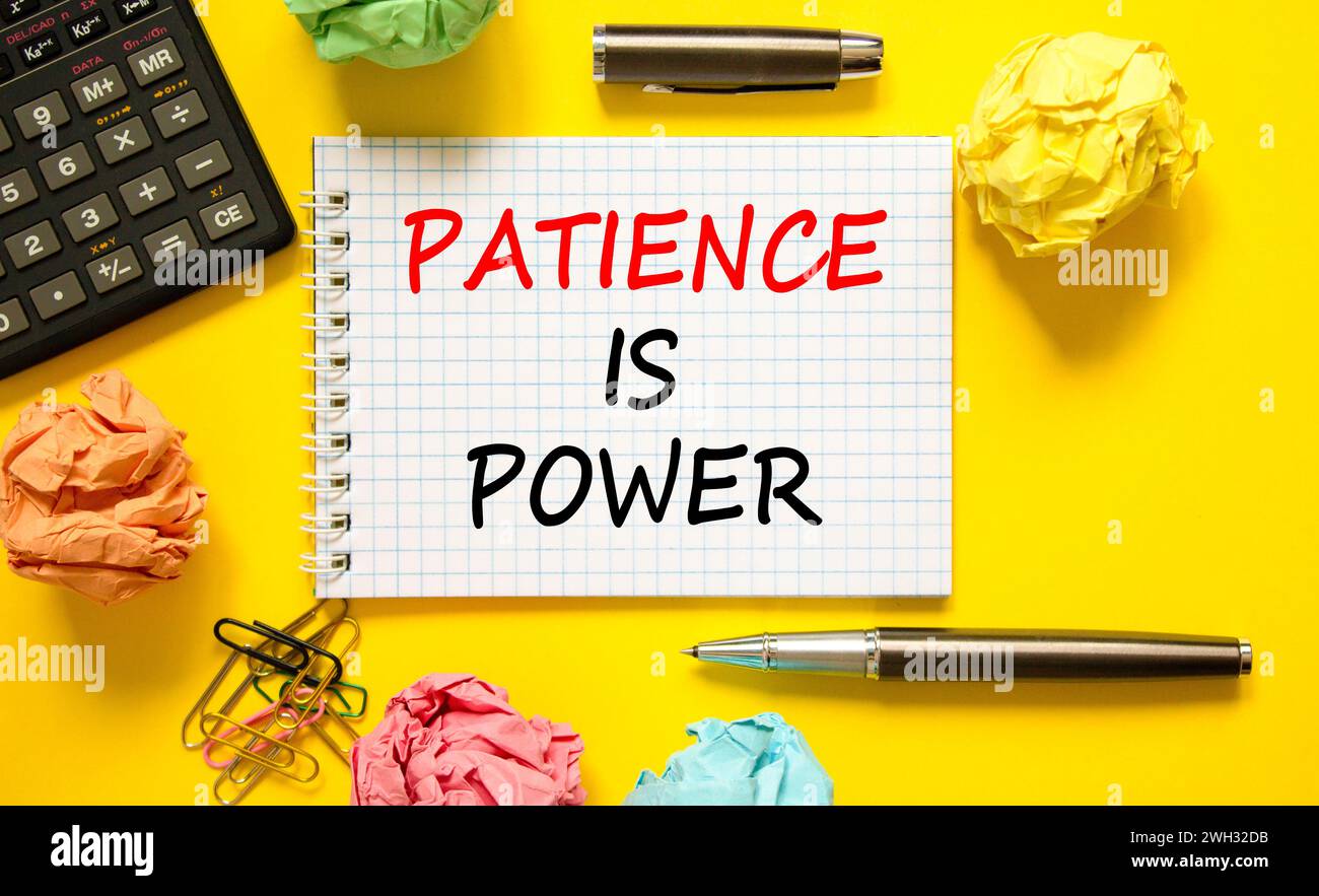 Patience is power symbol. Concept words Patience is power on beautiful ...
