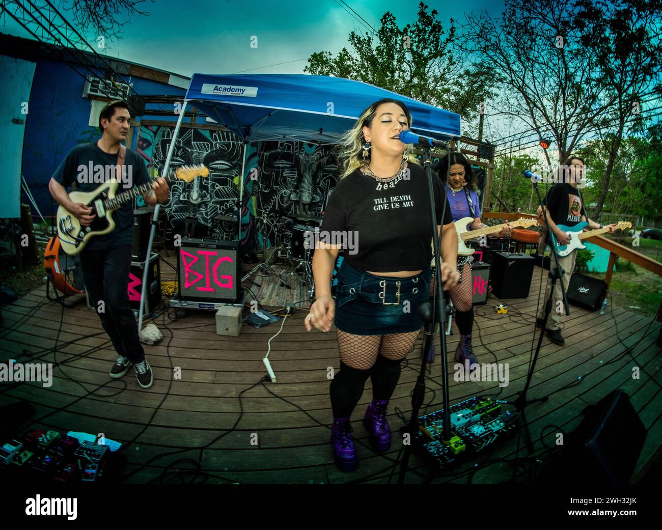 The band DIE SPITZ performs at the FarOut Lounge, Austin, Texas Stock ...