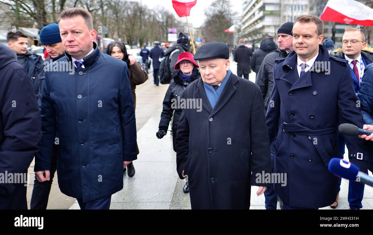 Warsaw, Poland. 7 February 2024. The leader of the opposition PiS party ...