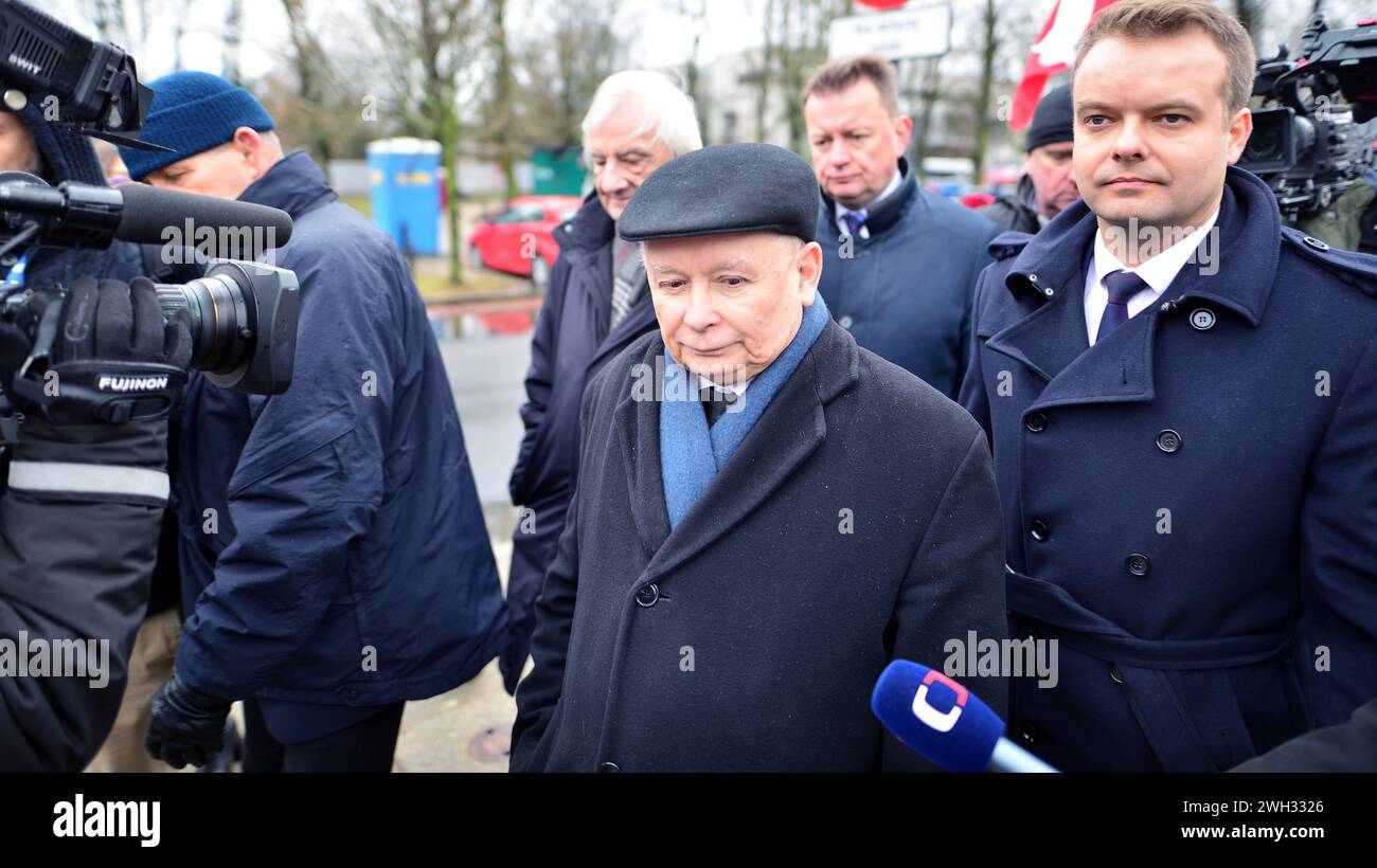 Warsaw, Poland. 7 February 2024. The leader of the opposition PiS party ...