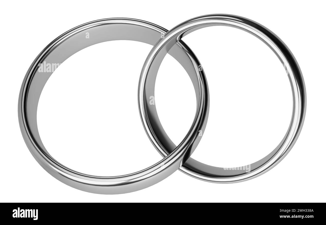 Illustration of two silver rings isolated on white background. Unity ...