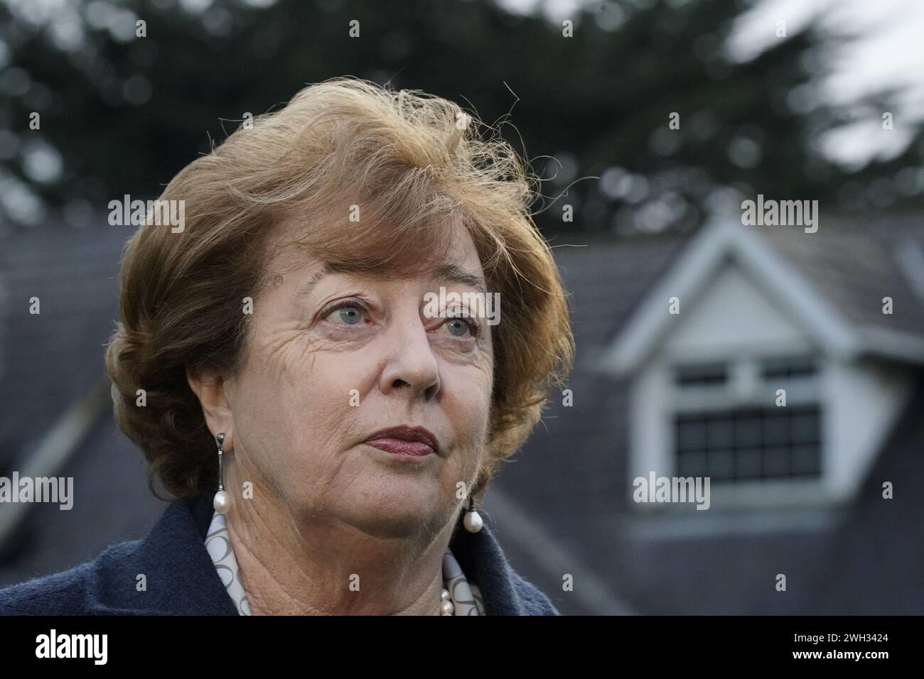 Social Democrats TD Catherine Murphy speaking to the media at the scene ...