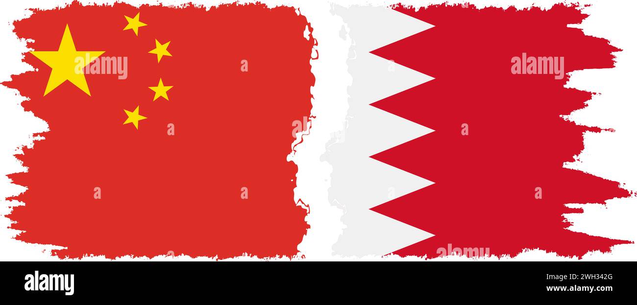 Bahrain and China grunge flags connection, vector Stock Vector Image ...