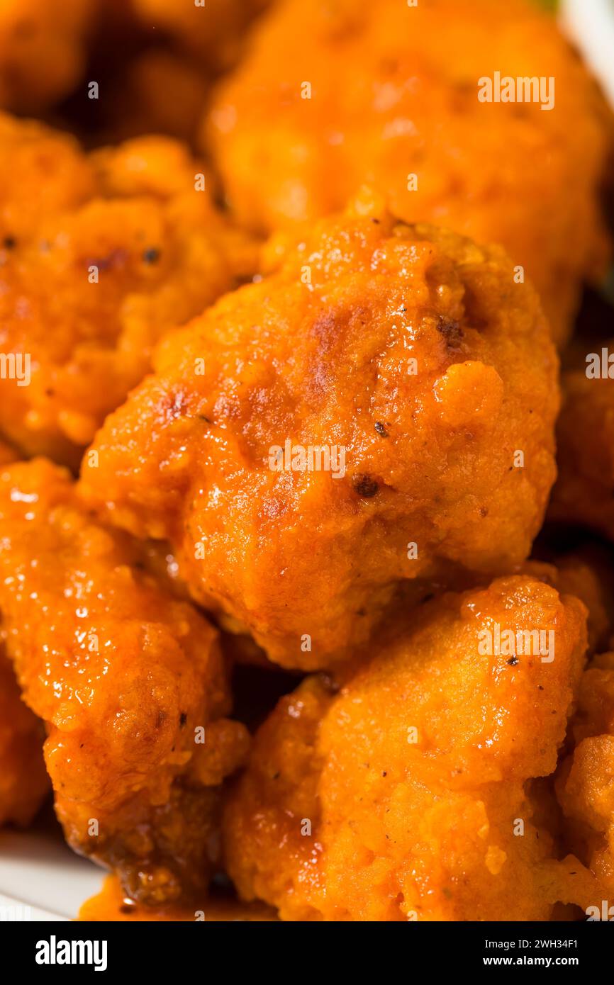 Spicy Boneless Buffalo Chicken Wings with Blue Cheese Stock Photo - Alamy