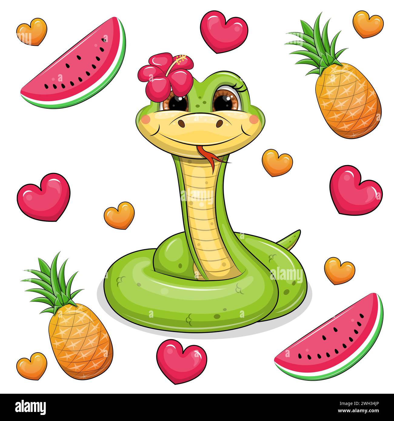 Funny cartoon snake hi-res stock photography and images - Alamy