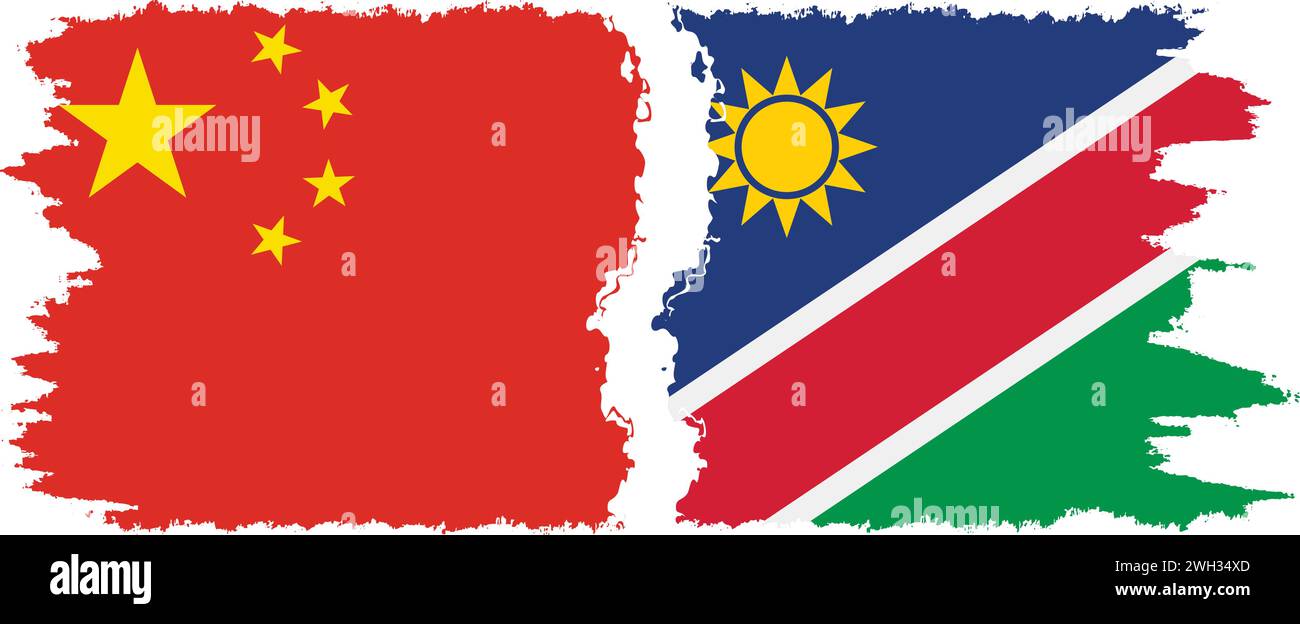 Namibia and China grunge flags connection, vector Stock Vector Image ...