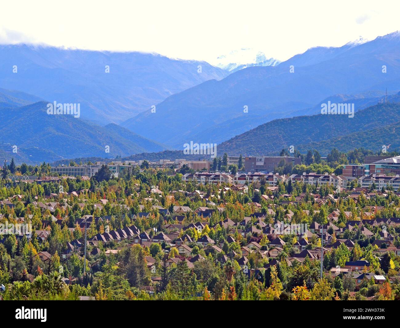 The beautiful foothills of the Andes, from Santiago de Chile Stock ...
