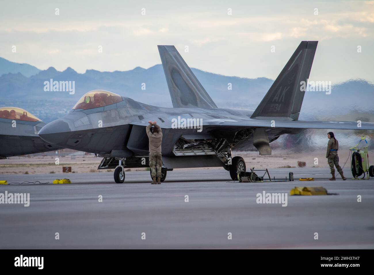 A F-22 Raptor taxis on the airfield during exercise Bamboo Eagle at ...