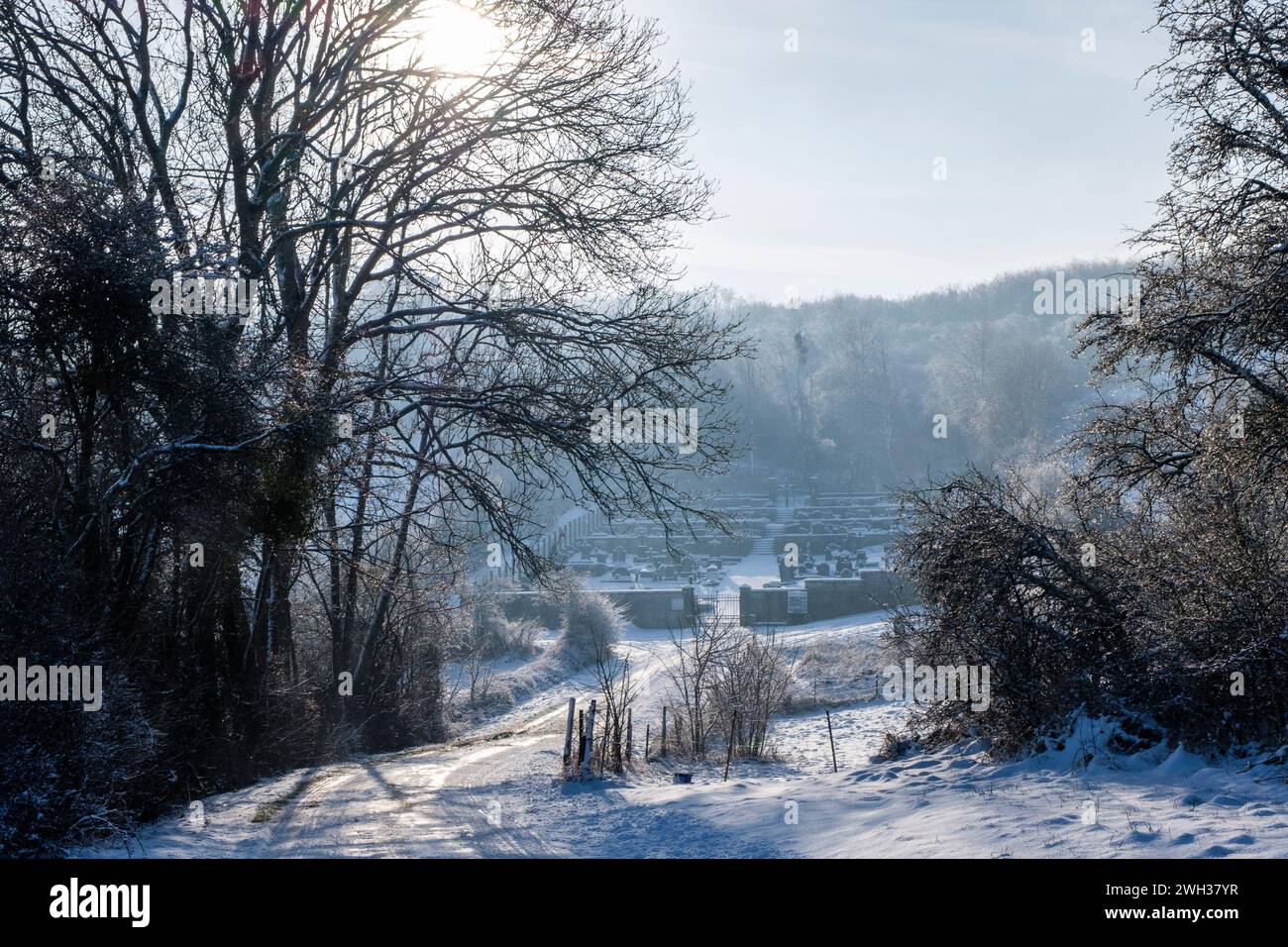 Cold and snow have fallen on the village and the landscapes - White ...