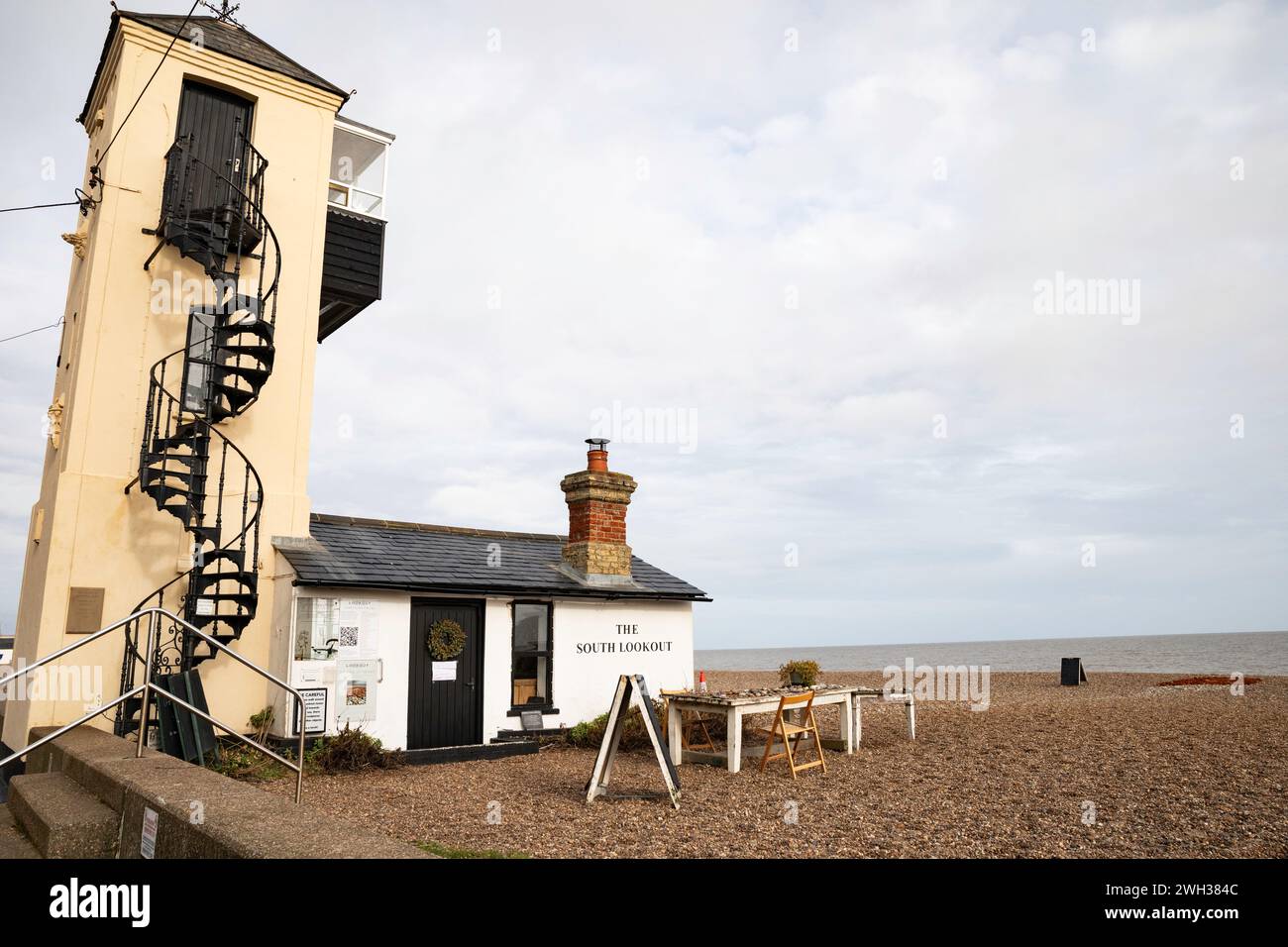 Aldeburgh, Suffolk,7th February 2024, After recent heavy downpours of ...
