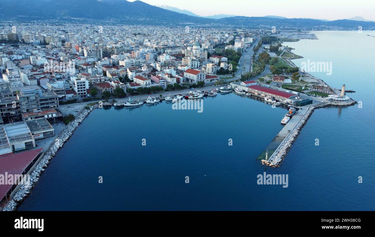 Boats in Patras harbour, Greece, at dawn, May 2023 Stock Photo - Alamy