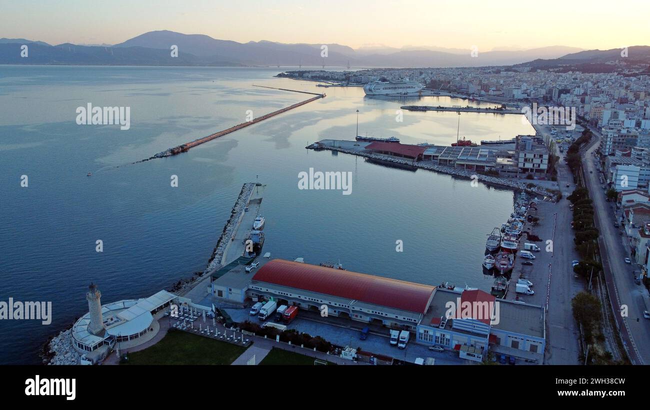 Boats in Patras harbour, Greece, at dawn, May 2023 Stock Photo - Alamy