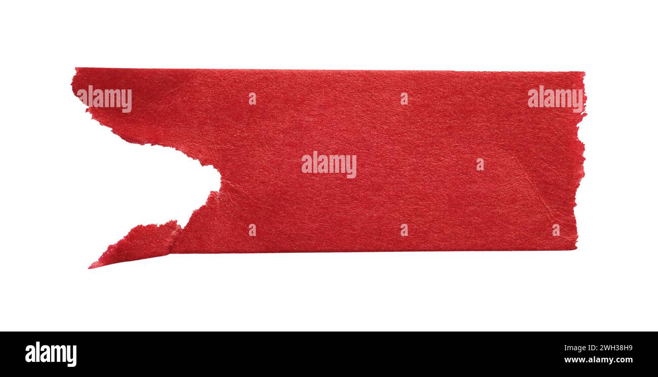 Torn paper red tape background cut out on white background Stock Photo ...