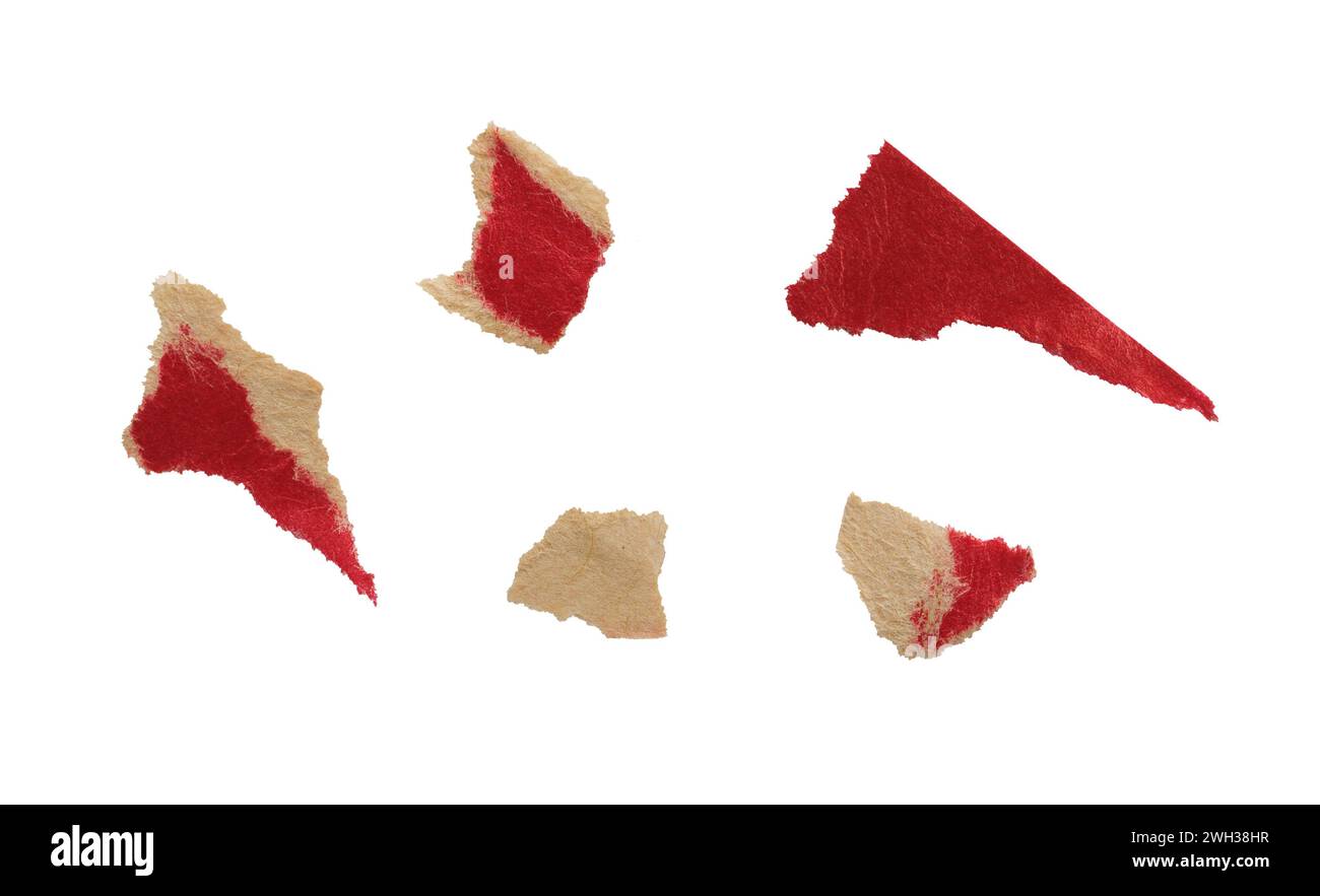 Adhesive torn paper tape set cut out on white background Stock Photo ...