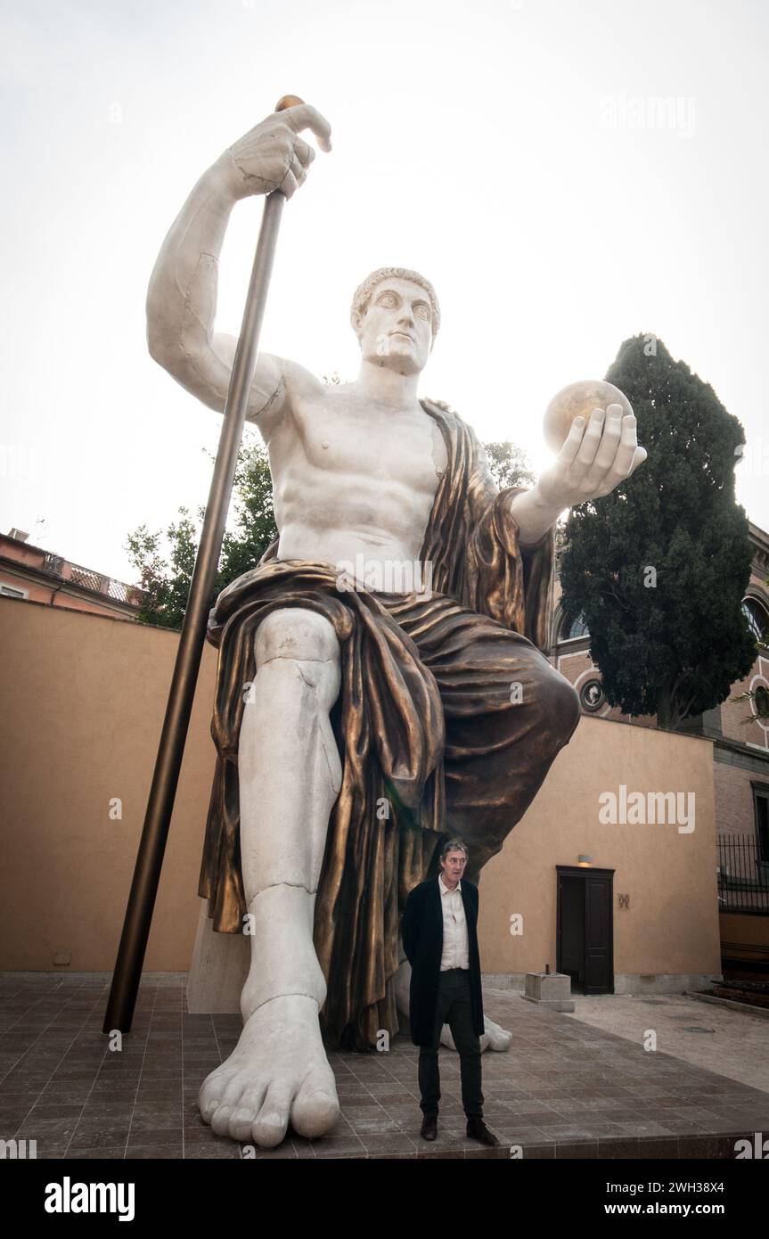 In Rome, Italy, on February 6, 2024, the colossal statue of the Roman ...