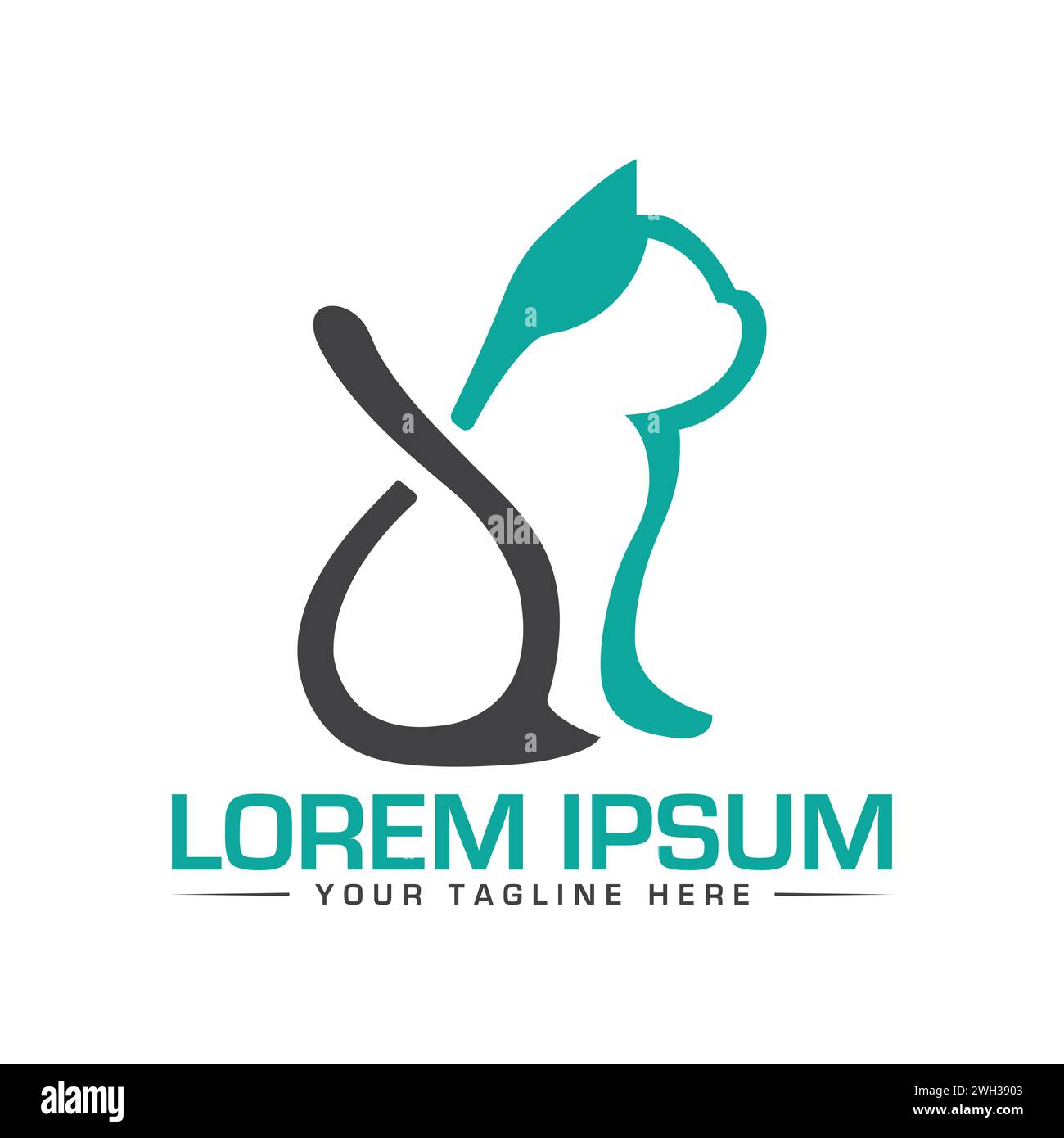 Cat Logo Design. Unique and Modern Cat Logo Design Stock Vector Image ...