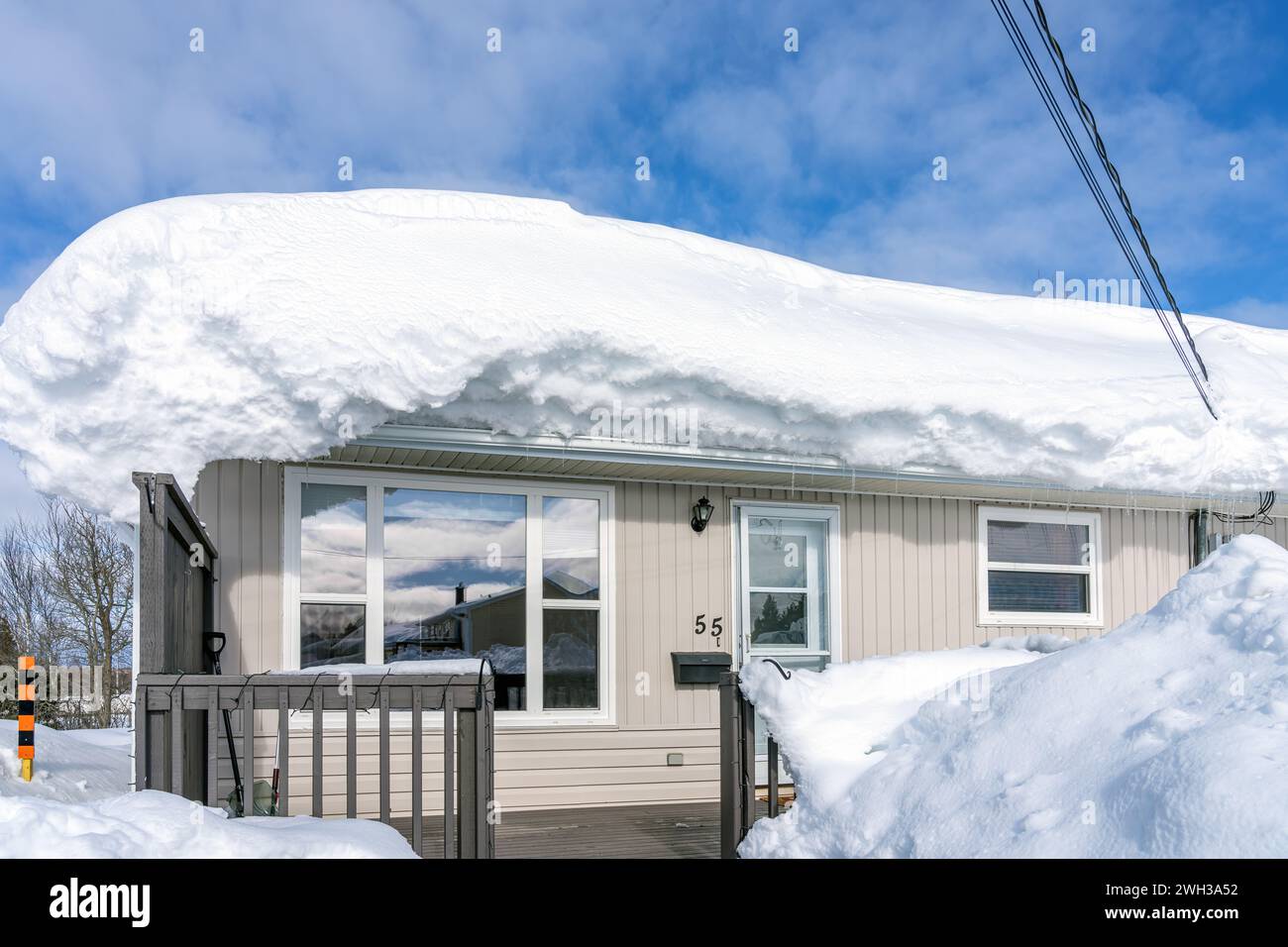 Snow Load On A Residential Dwelling Following A Massive 150 Centimetre 59 Inch Snowfall In