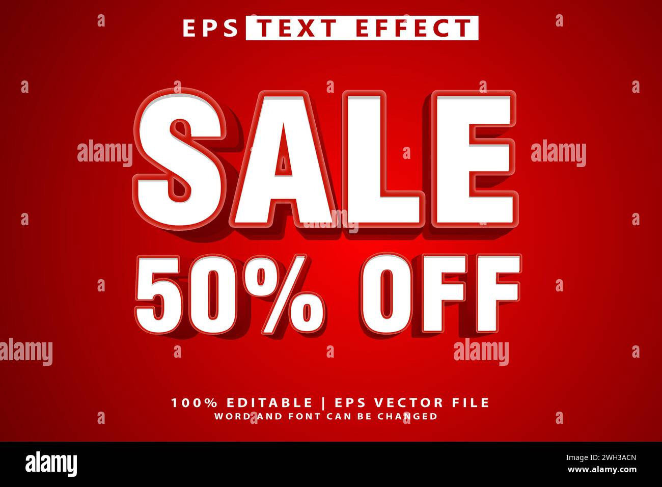Vector-based 3D sale text effect that is editable Stock Vector Image ...