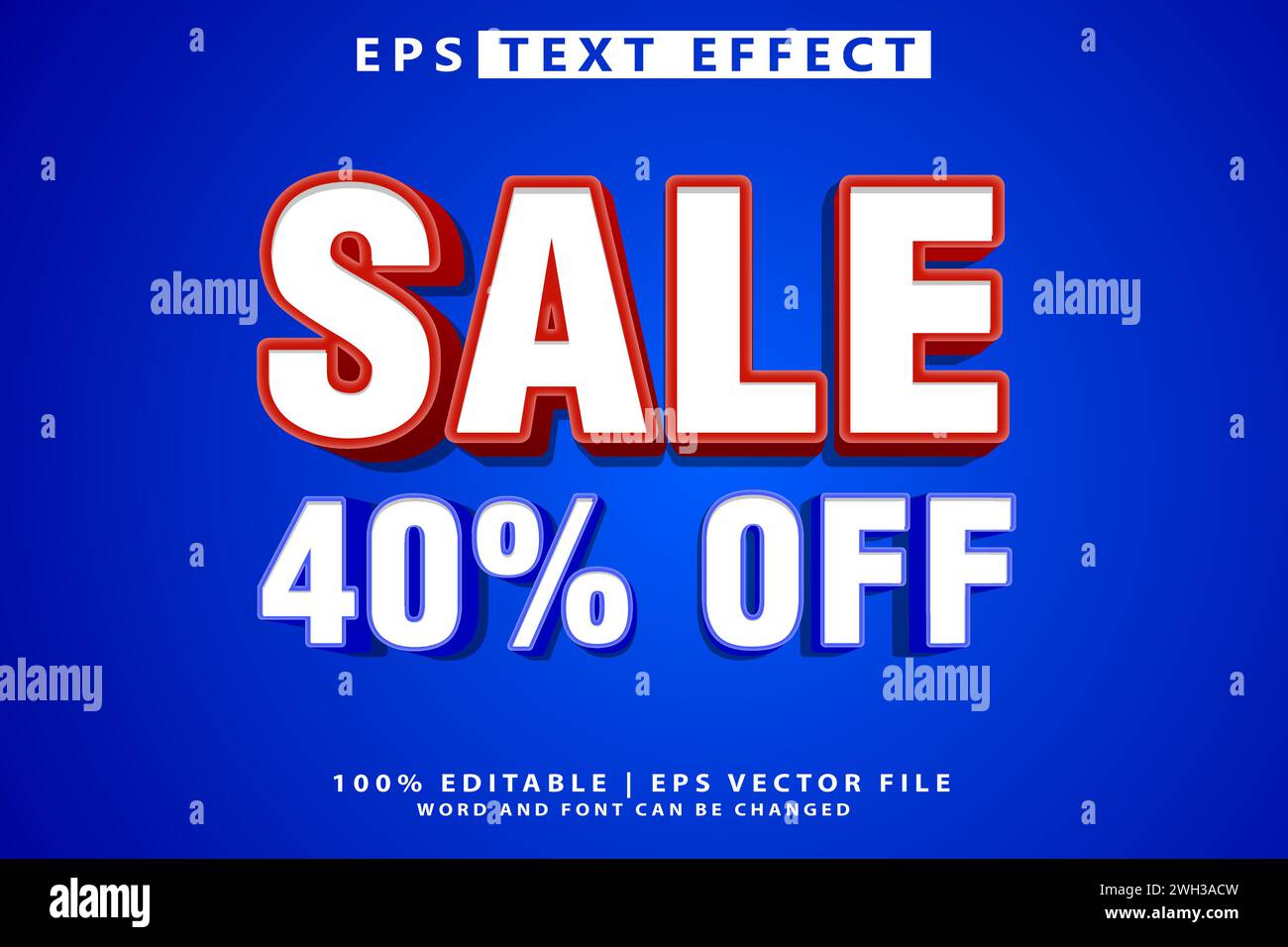 Vector-based 3D sale text effect that is editable Stock Vector Image ...