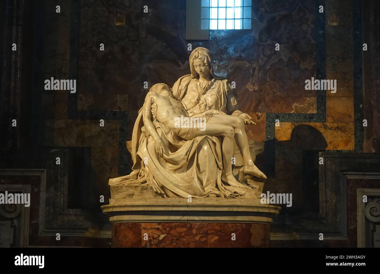 The Madonna della Pietà, informally known as La Pietà, a marble ...