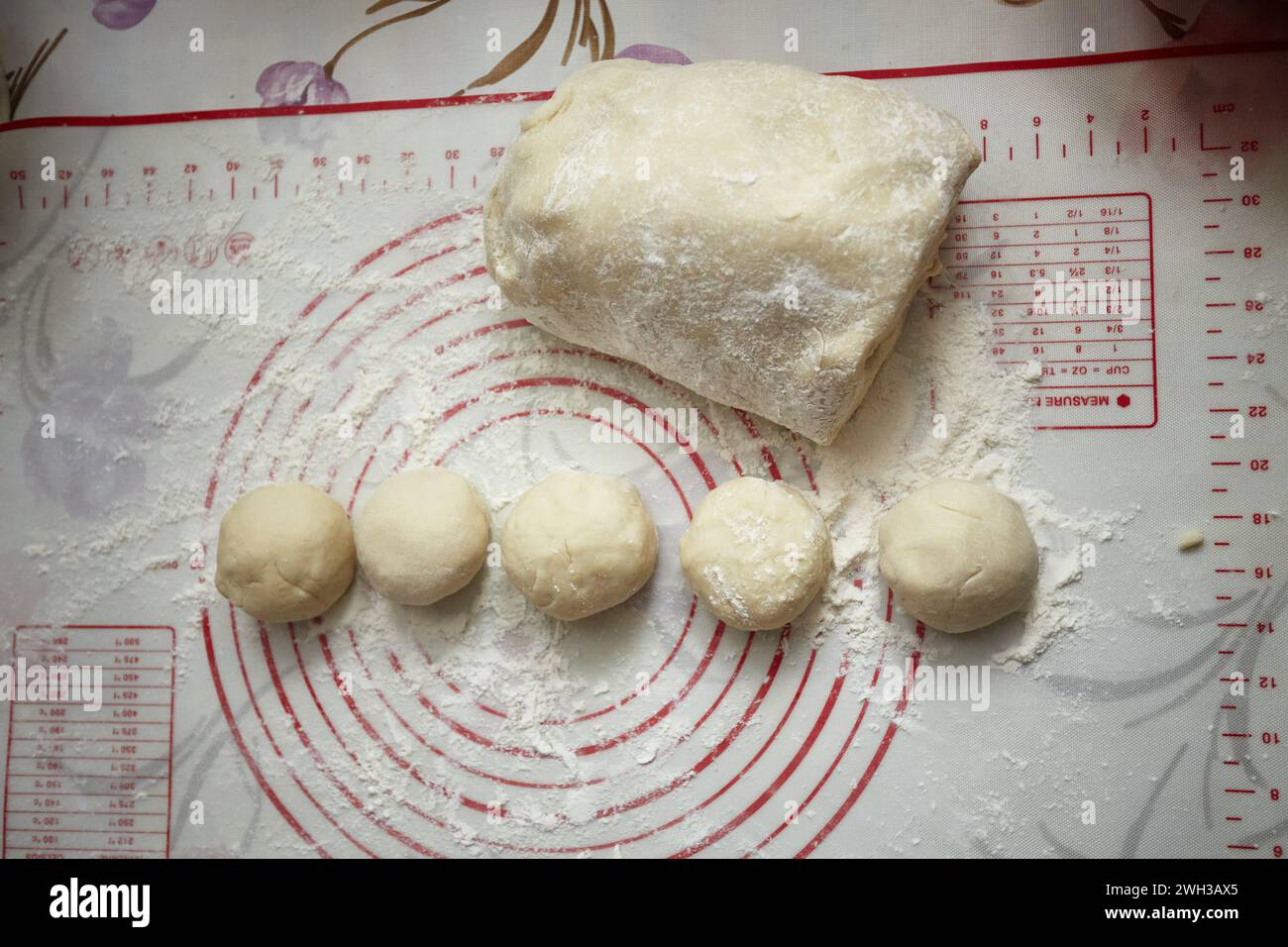 Preparation of bakery products. The process of working with dough. The ...