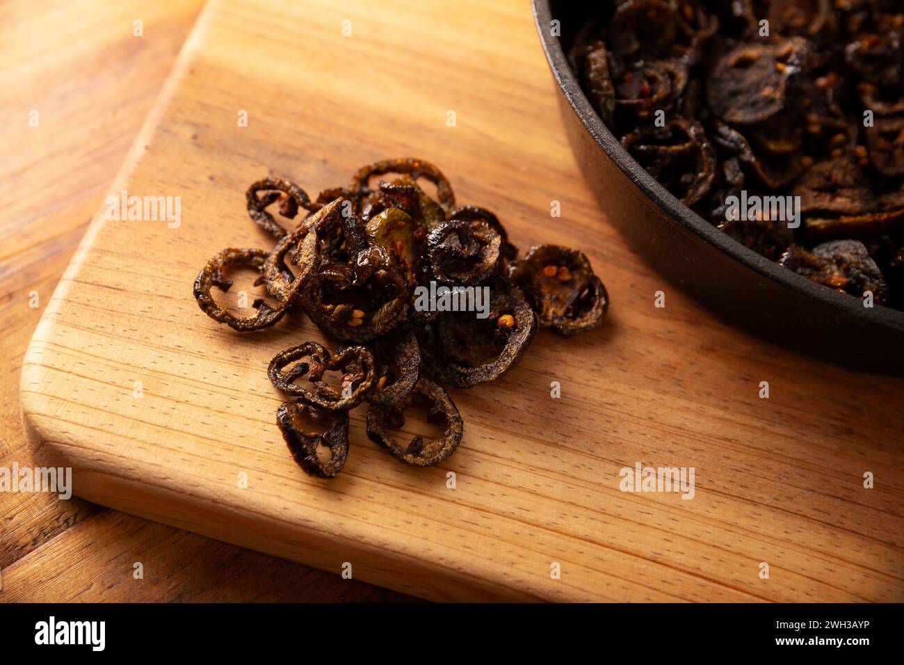 Chili chips. In Mexico called Chicharron de Chile. Crispy chili fried ...