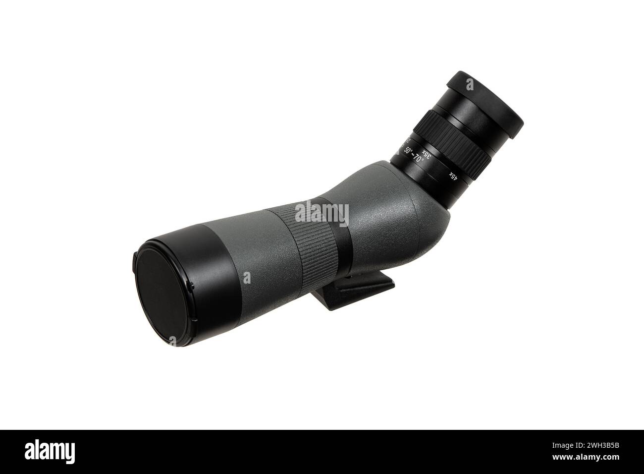 Modern spyglass. Long-range observation device. Monocular isolate on a ...