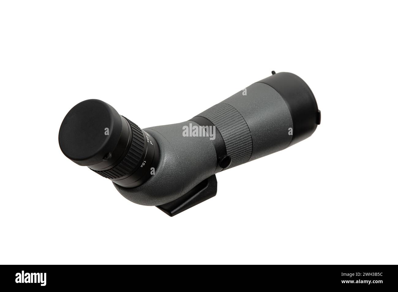 Modern spyglass. Long-range observation device. Monocular isolate on a ...