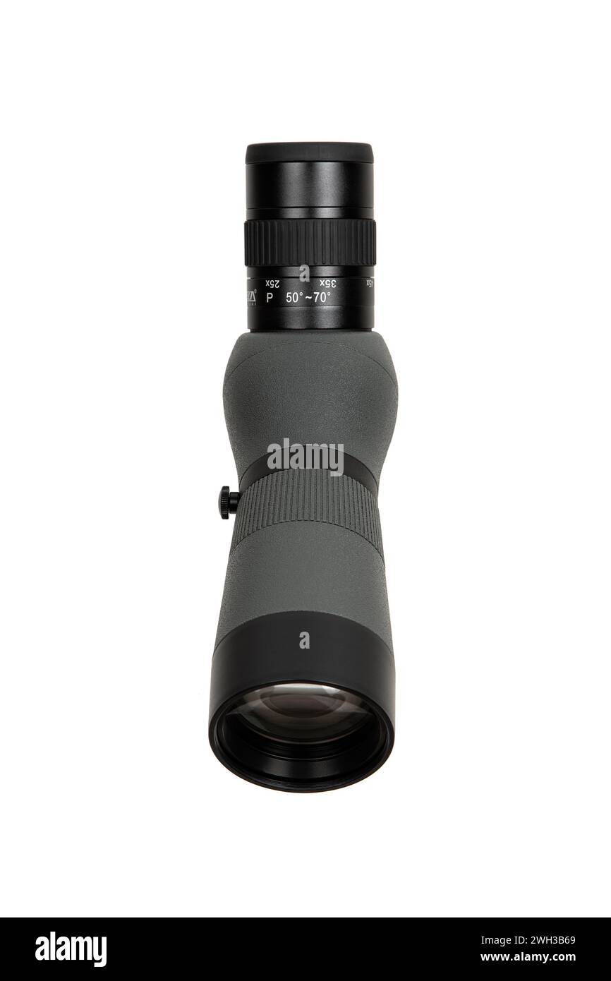 Modern spyglass. Long-range observation device. Monocular isolate on a ...